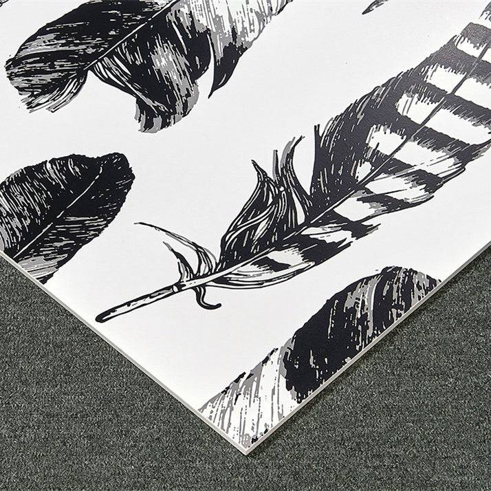 Black And White Feather matt 800x1400x6mm | Fantaci interiors