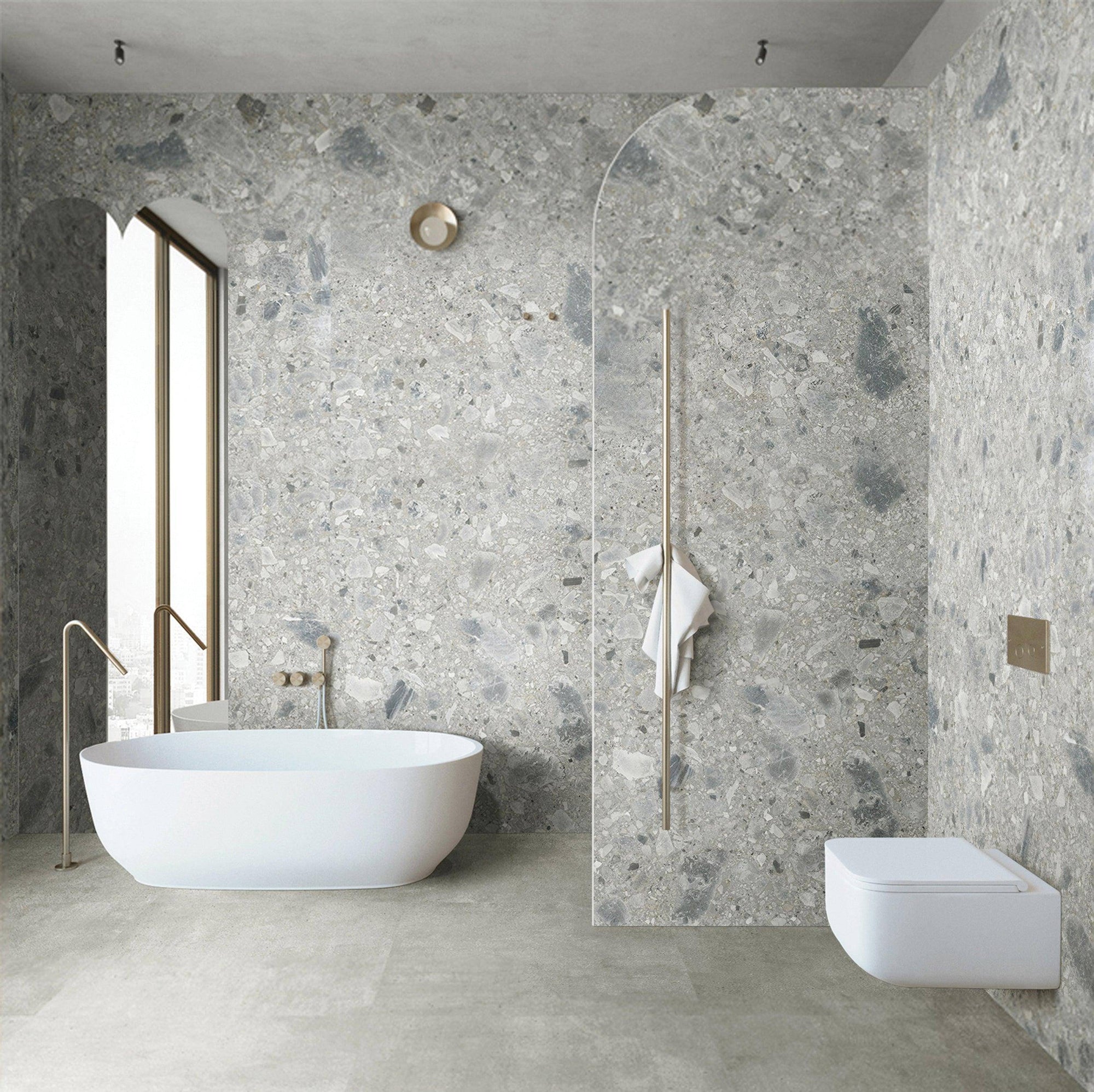 Terrazzo Light Gray 900x1800x6mm | Fantaci interiors
